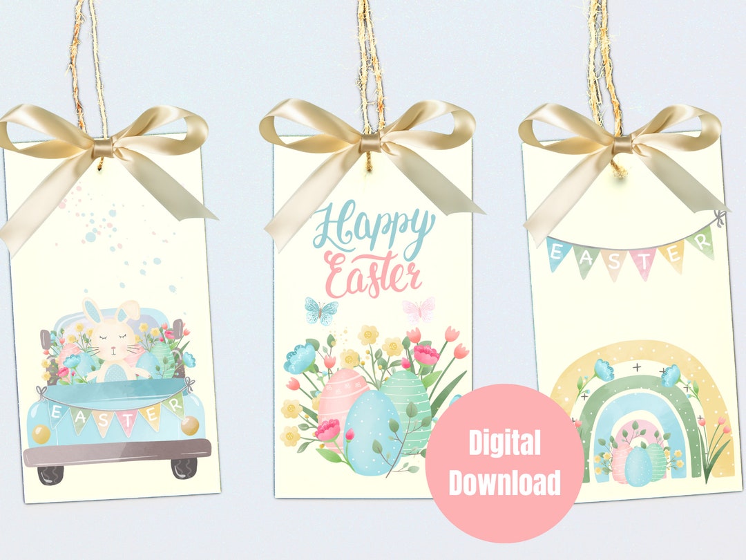 Printable Easter Gift Tags, Spring Gift Tag, Easter Gnome Tags, Easter ...