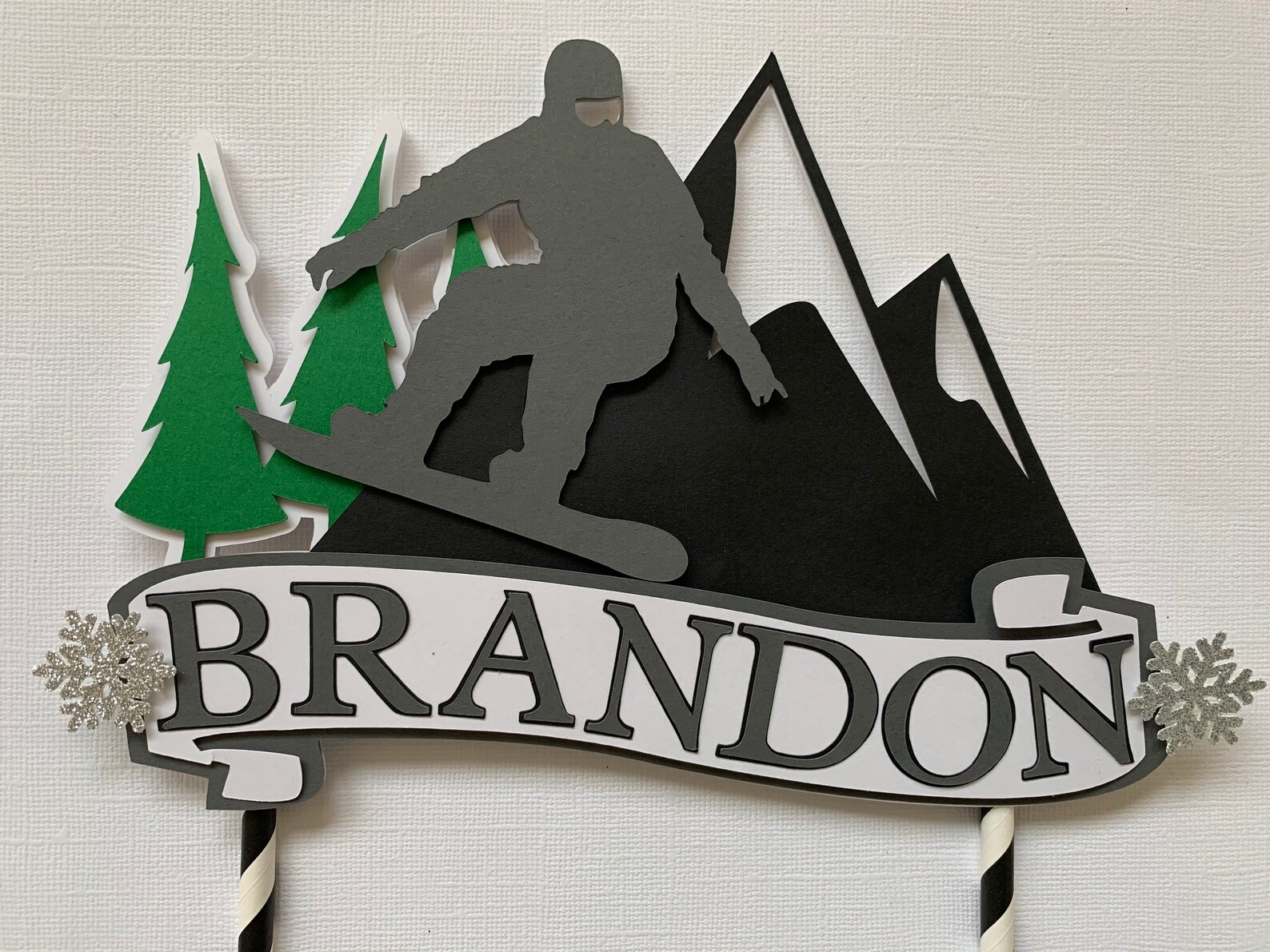 Snowboard Cake Topper With Personalized Name. - Etsy