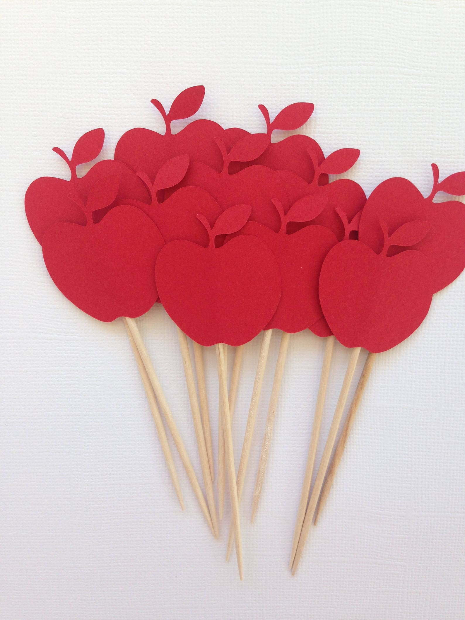 Red apple cupcake toppers | Etsy