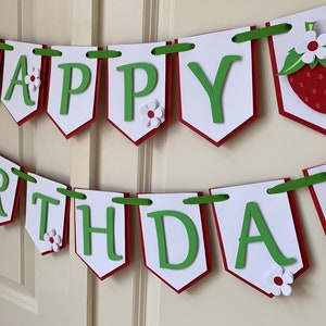 Strawberry Birthday Banner | Etsy