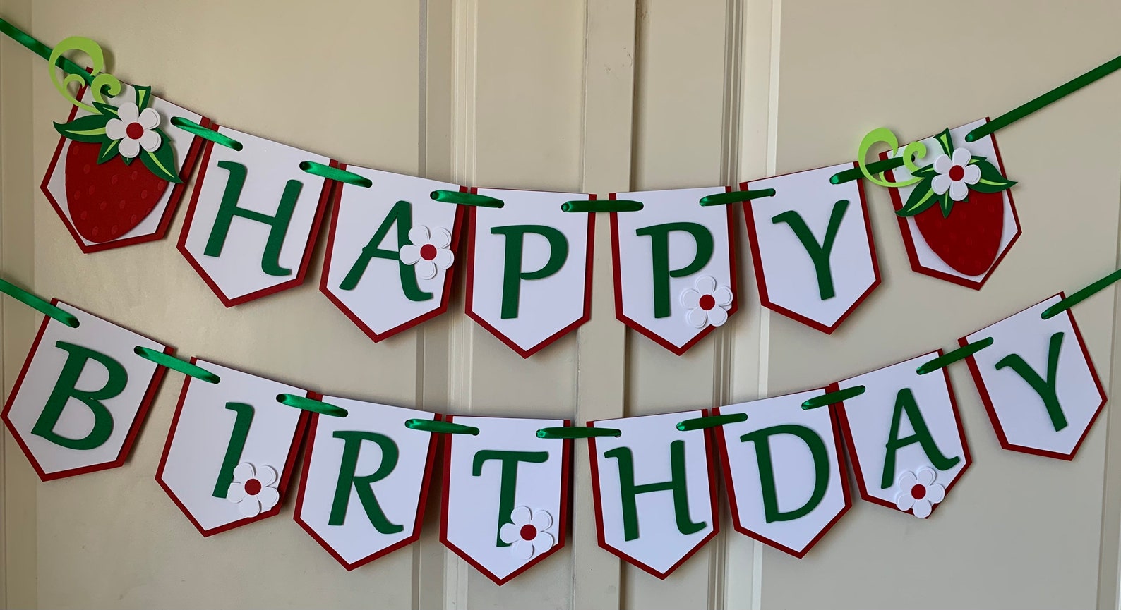 Strawberry Birthday Banner - Etsy