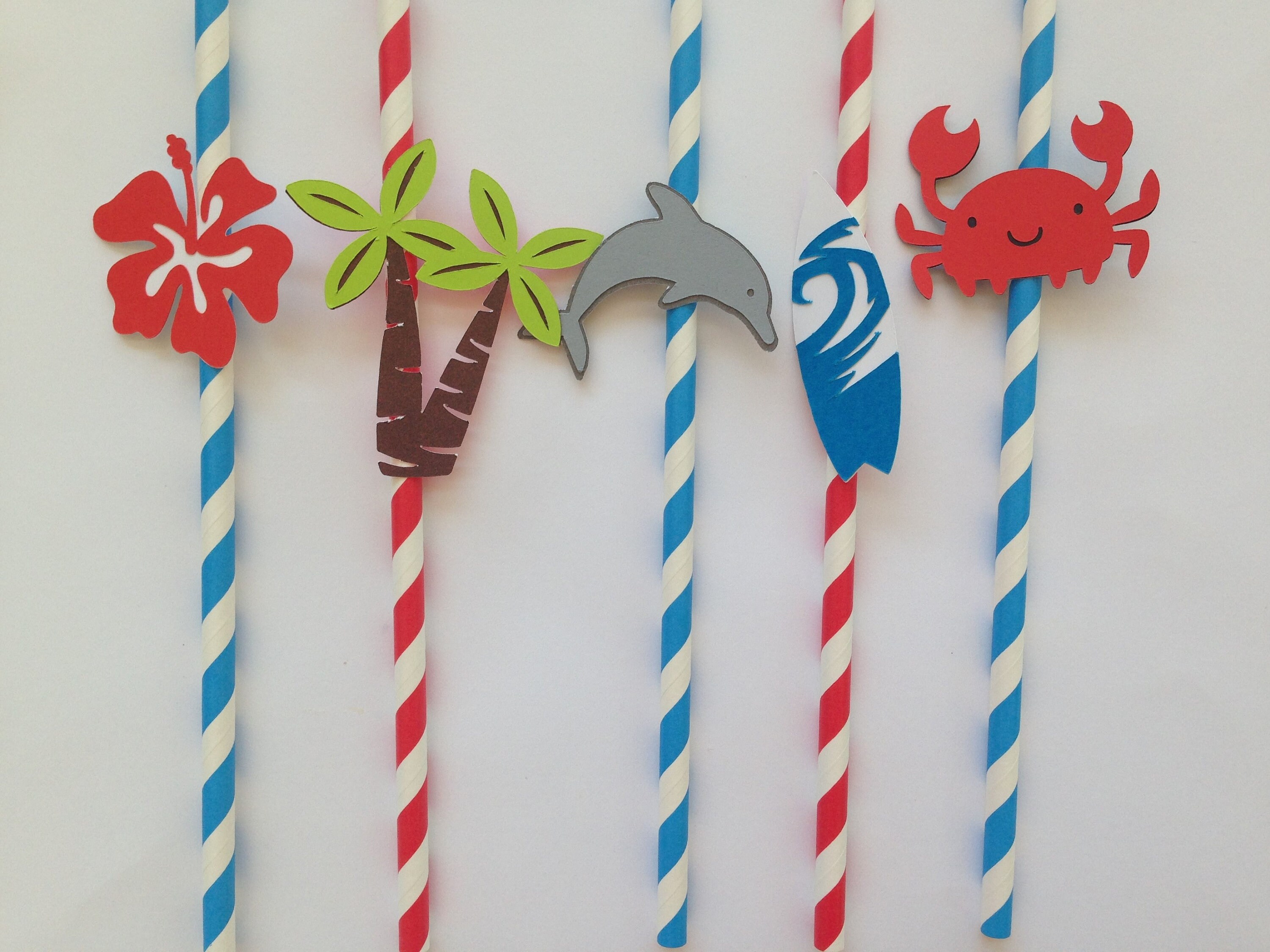 Beach Themed Paper Straws - Etsy