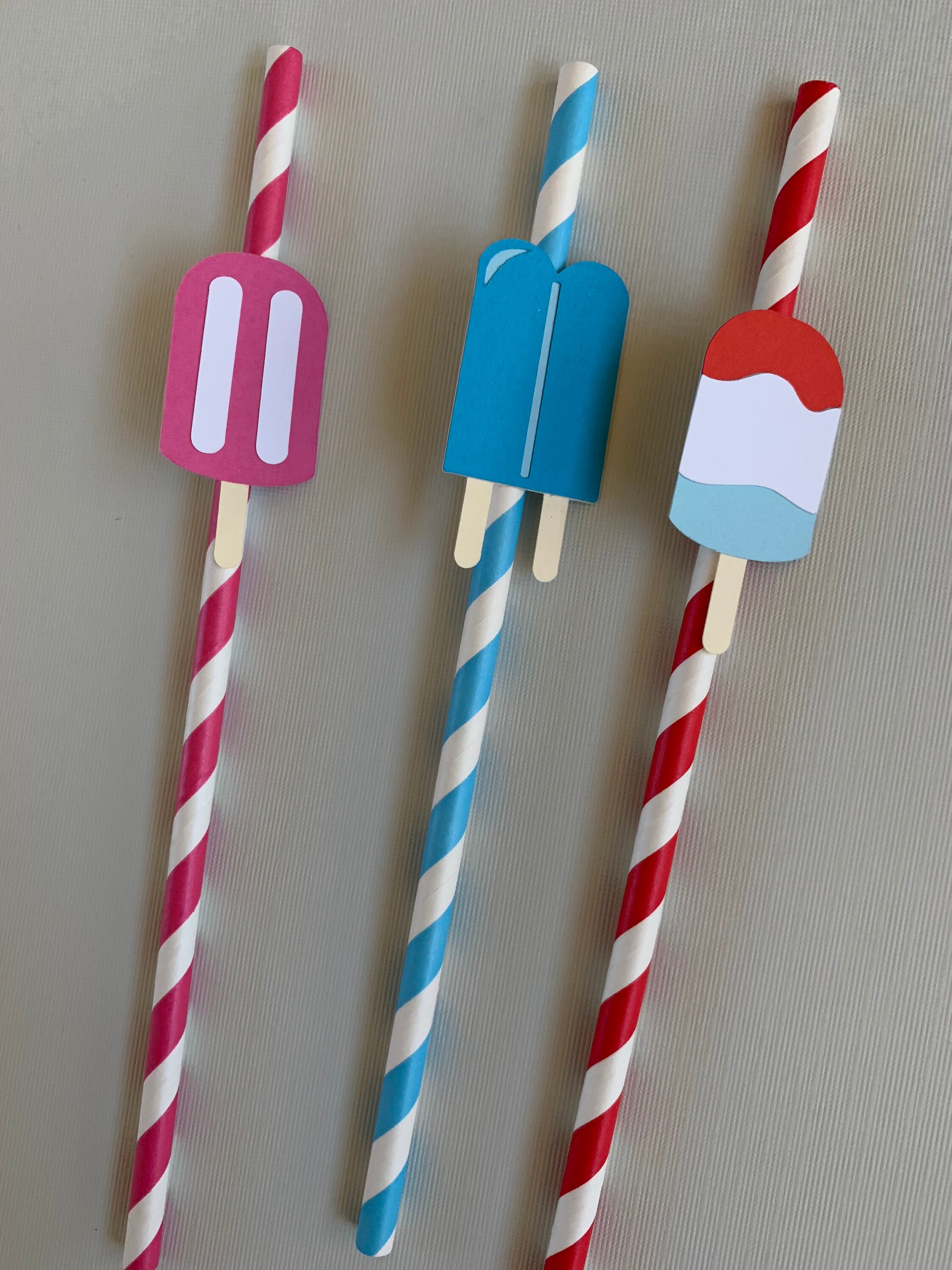 Beach Ball & Popsicle Paper Straws - Etsy