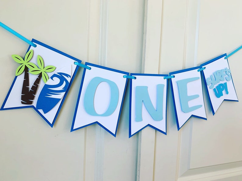 Tropical Beach and Surf Board Happy Birthday Banner - Etsy