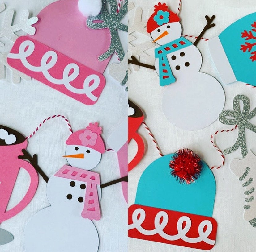 Winter Garland With Snowman, Ice Skates, Hot Chocolate, Mittens ...