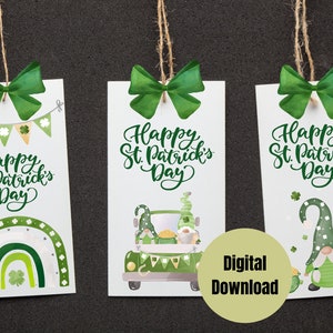 St. Patrick's Day Printable Gift Tags, Gnome Gift Tag, St. Patty's Day ...