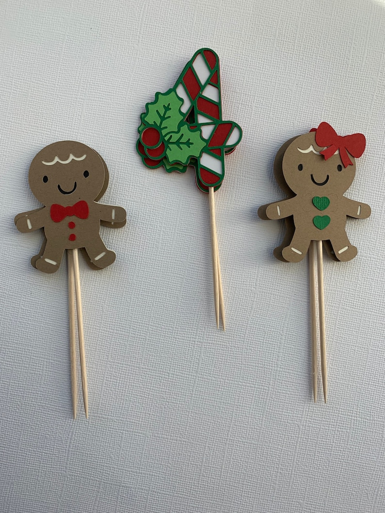 Gingerbread Cupcake Toppers - Etsy