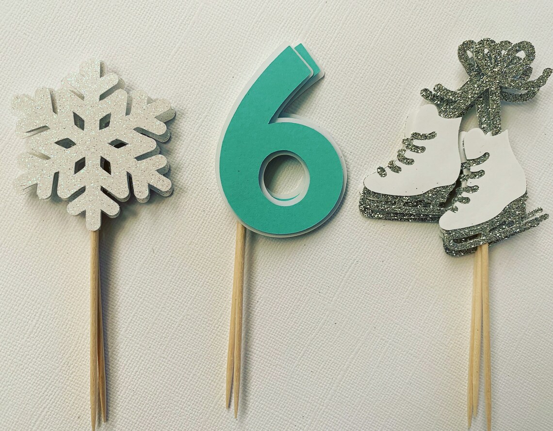 Ice Skatingcupcake Topper Set - Etsy