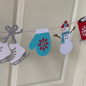 Winter Garland With Snowman, Ice Skates, Hot Chocolate, Mittens ...