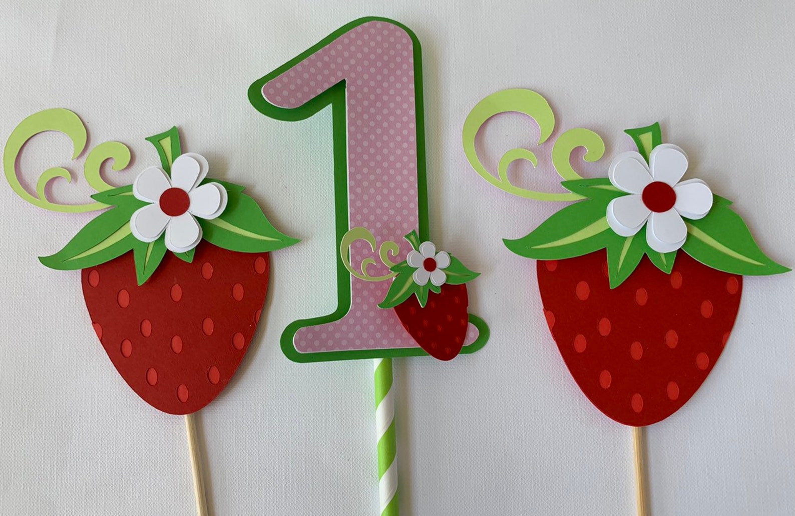 Strawberry Centerpiece Sticks | Etsy