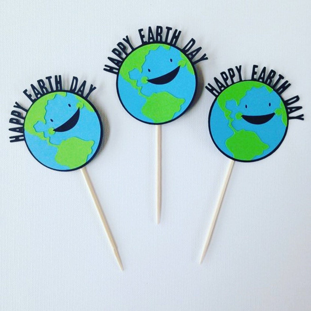 Earth Day Cupcake Toppers - Etsy
