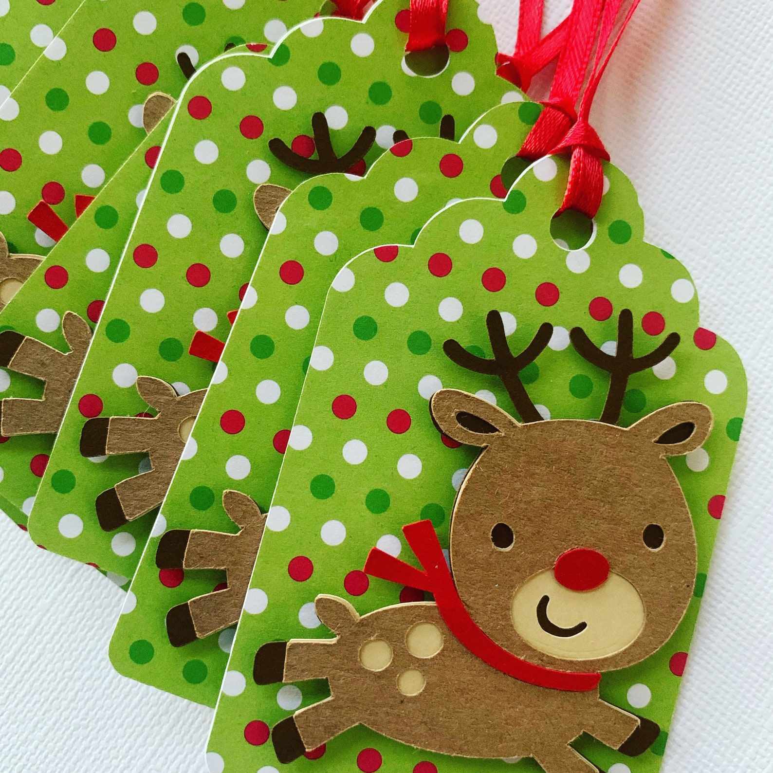 Christmas Reindeer Gift Tags/party Favor Tags | Etsy
