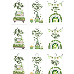 St. Patrick's Day Printable Gift Tags, Gnome Gift Tag, St. Patty's Day ...