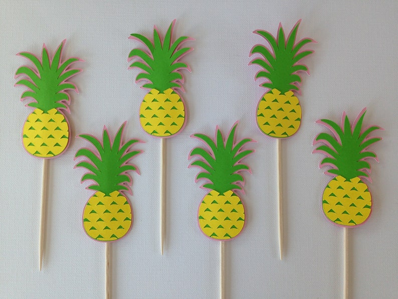 Pineapple Cupcake Toppers - Etsy