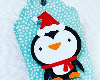 Penguin Gift Tag Printable: penguin CHRISTMAS Tag - Etsy