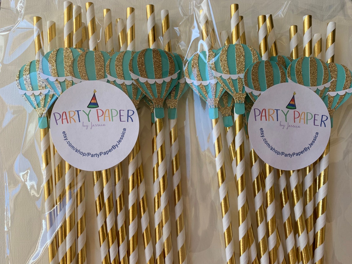 Hot air balloon paper straws | Etsy