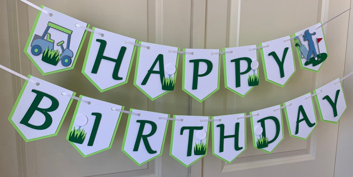 Golf Themed Happy Birthday Banner - Etsy