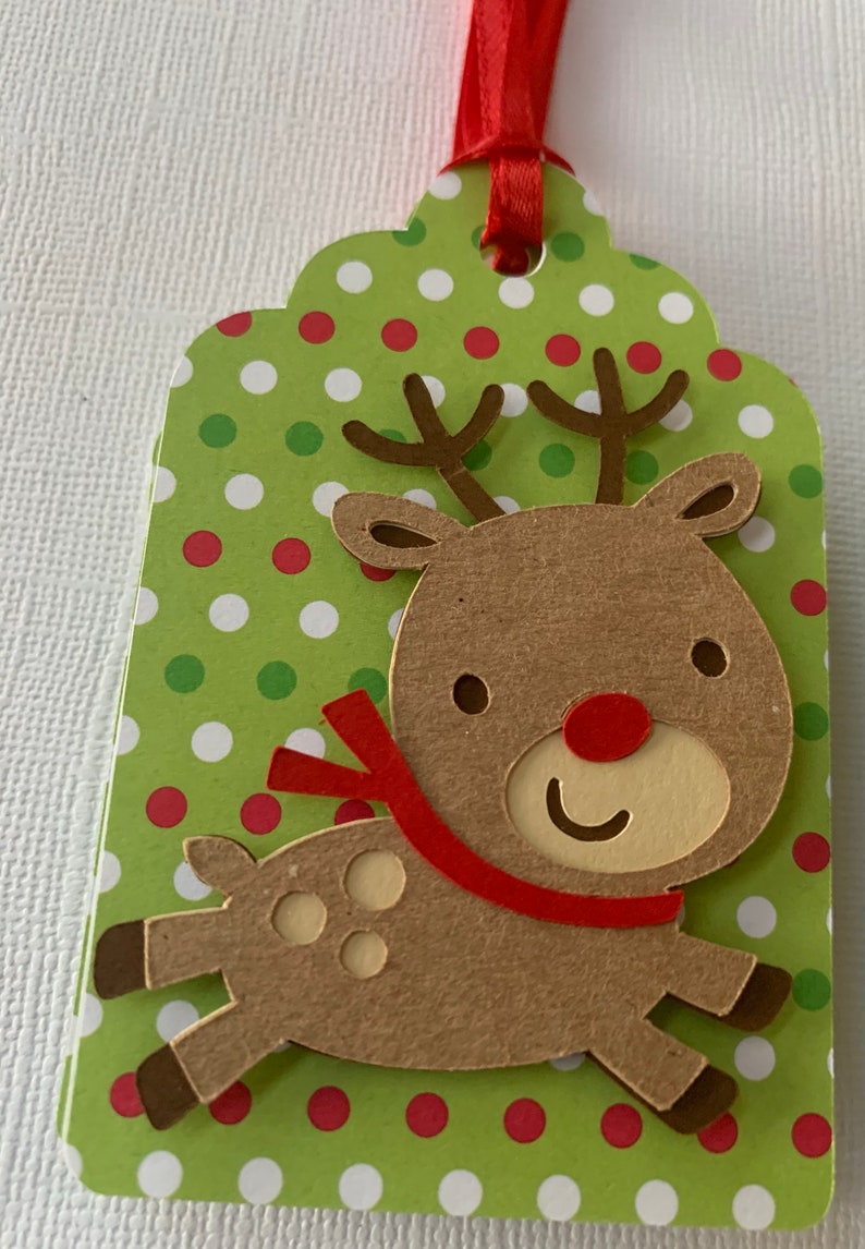 Christmas Reindeer Gift Tags/party Favor Tags | Etsy