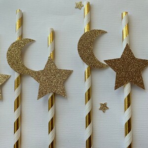 Cresent Moon and Stars Paper Straws - Etsy