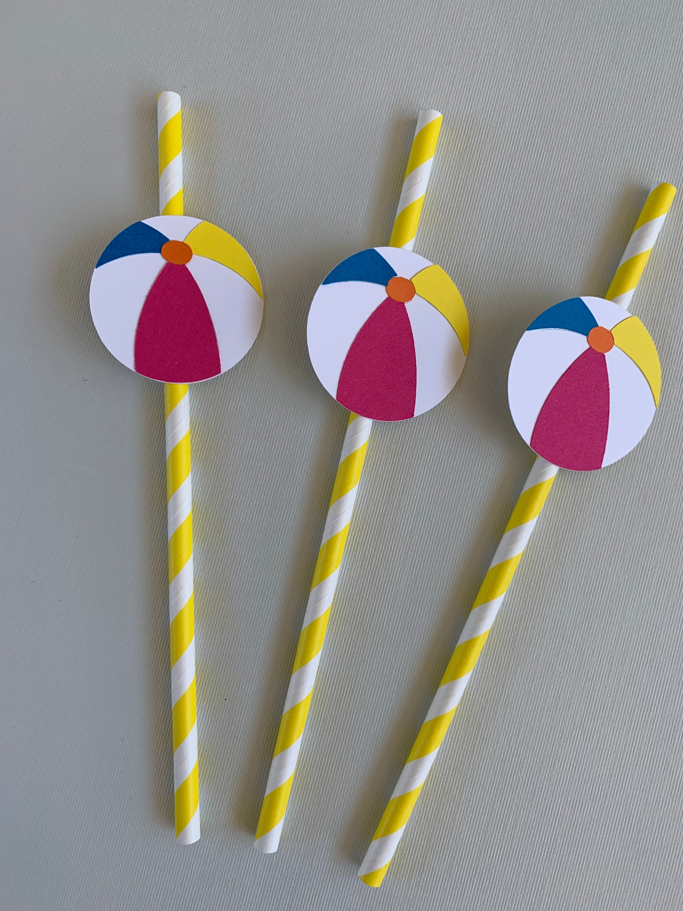 Beach Ball & Popsicle Paper Straws - Etsy