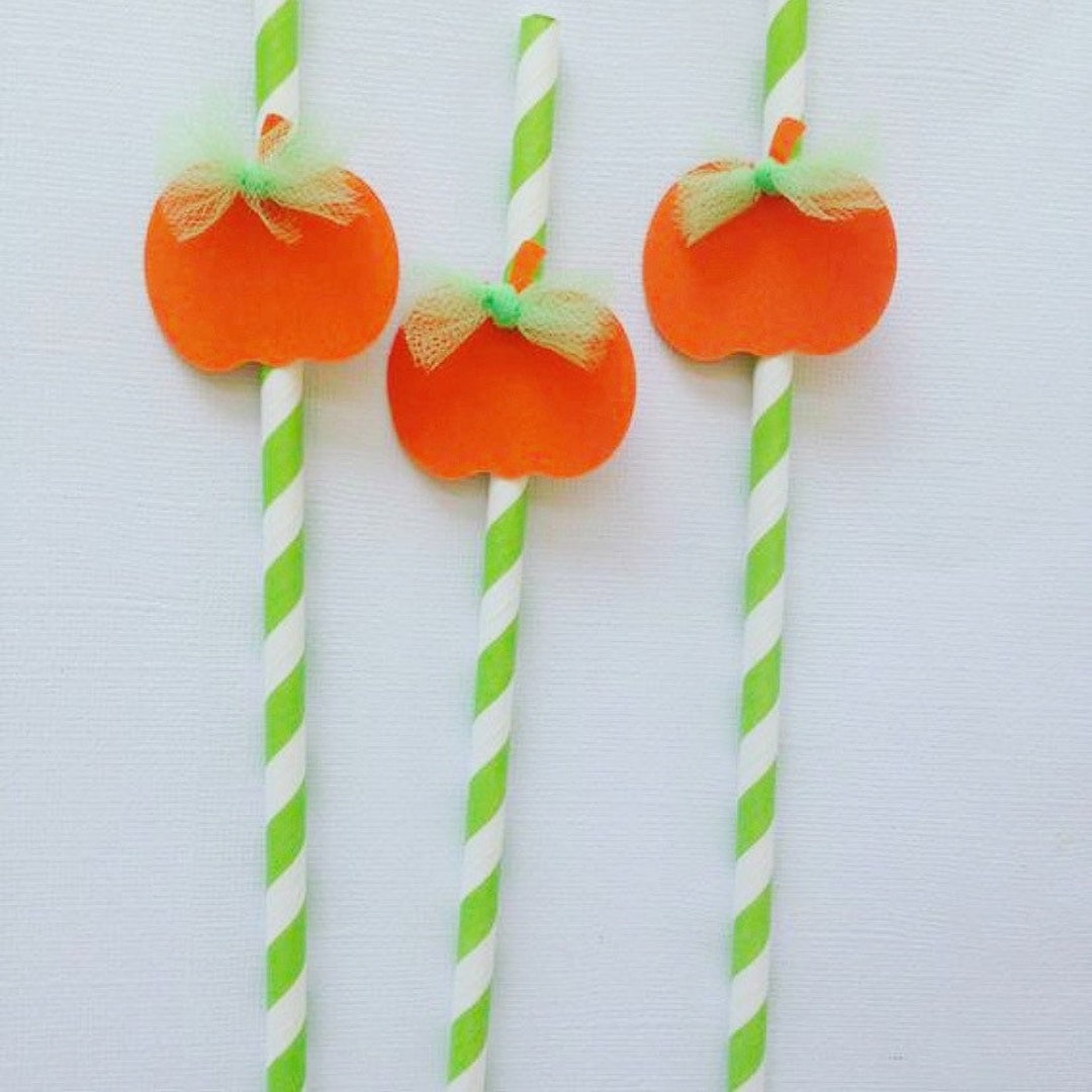 Pumpkin Paper Straws - Etsy