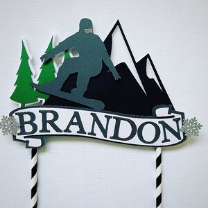 Skiing Cake Topper With Personalized Name. - Etsy