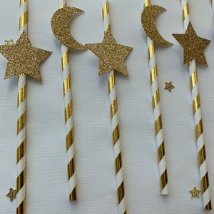Cresent Moon and Stars Paper Straws - Etsy