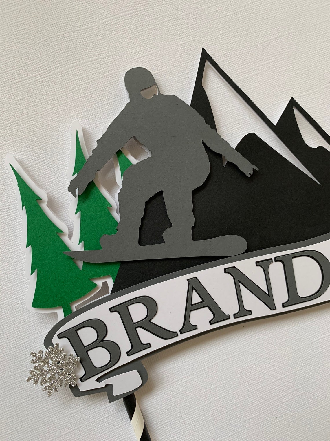Snowboard Cake Topper With Personalized Name. - Etsy