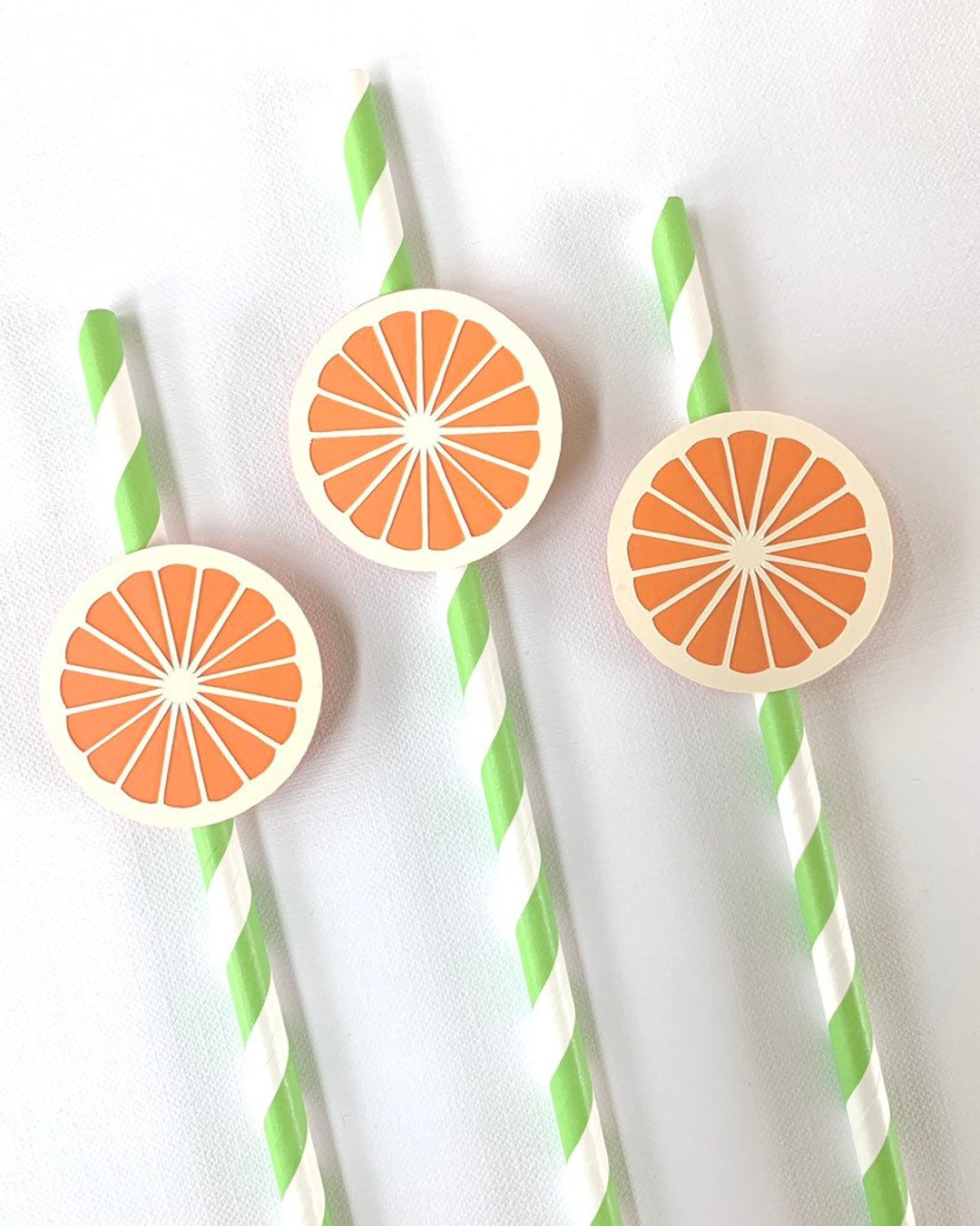 Orange Slice Citrus Party Straws - Etsy