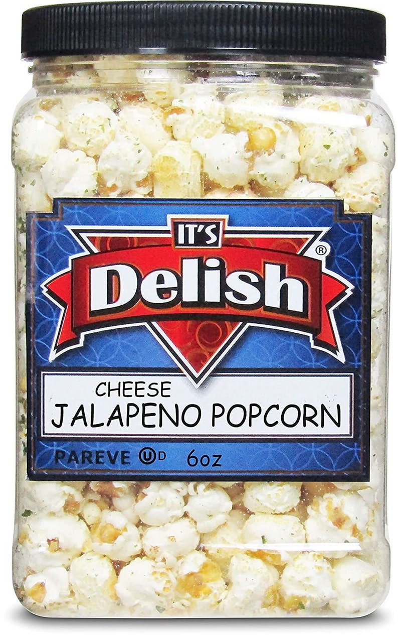 Gourmet Jalapeno Popcorn by It's Delish, Bulk 6 Oz Jumbo Container (jar ...