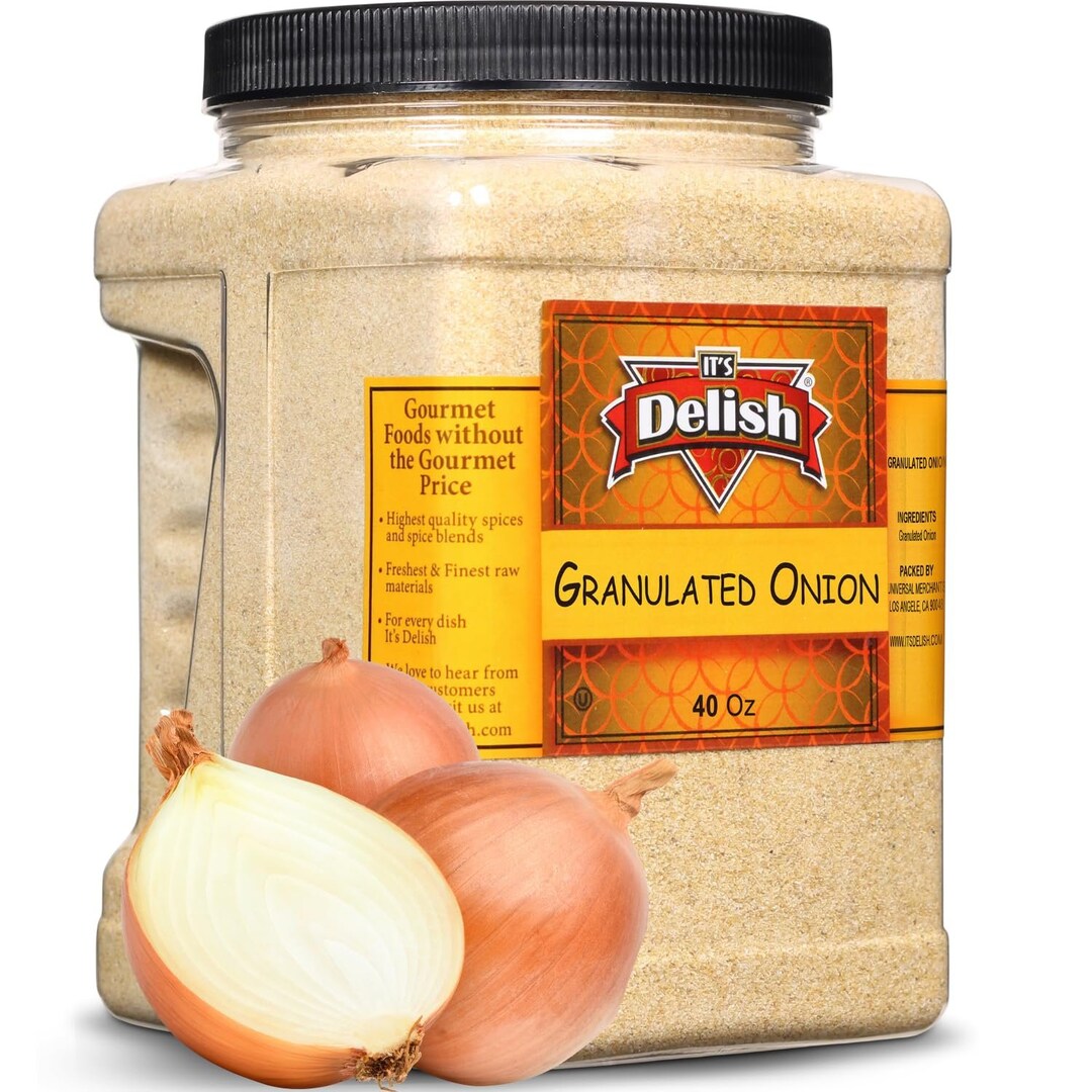 Granulated Onion by It’s Delish, 40 OZ Jumbo Container (jar) | Gourmet ...
