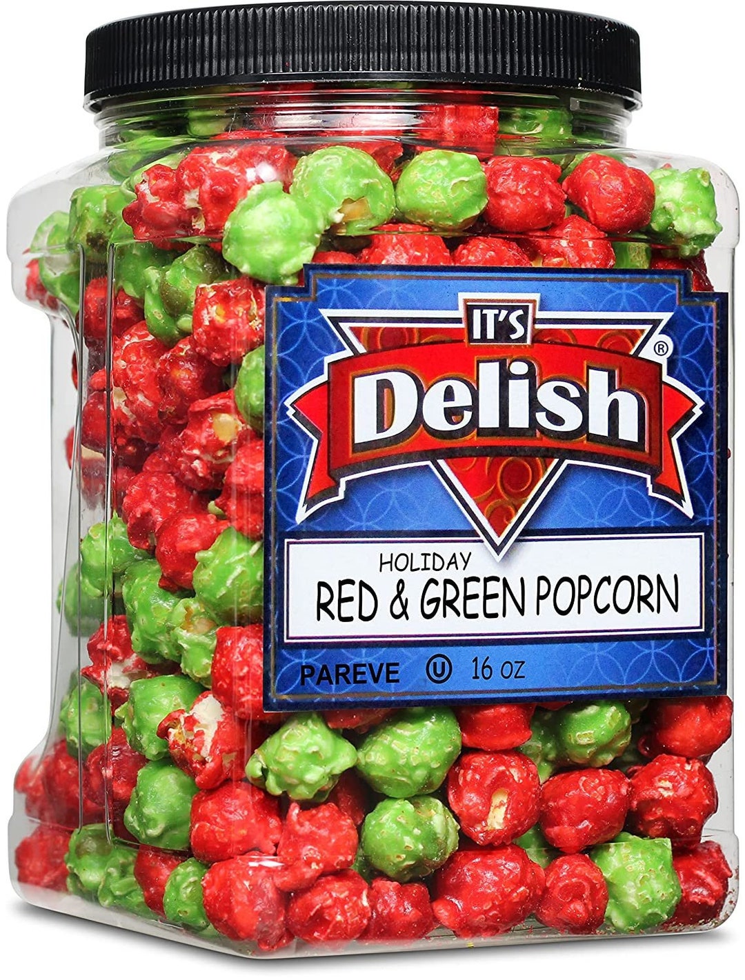 Holiday Red & Green Popcorn by It's Delish, 16 Oz Jumbo Container - Etsy