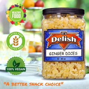 Crystallized Ginger Dices by It's Delish, 2.5 Lbs Jumbo Container - Etsy