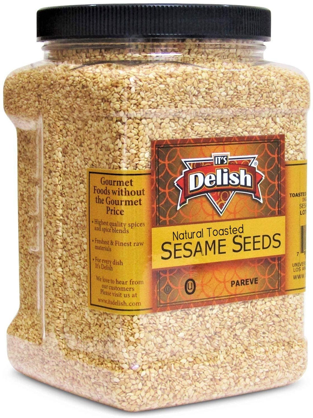 Natural Toasted Whole Sesame Seeds by It's Delish – 38 OZ Jumbo ...