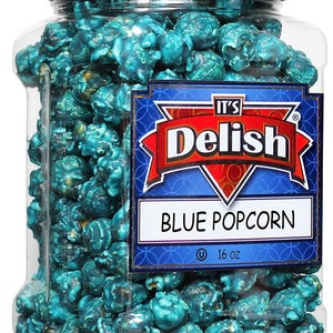 Gourmet Blue Raspberry Flavored Popcorn by It's Delish – 16 Oz Jumbo ...