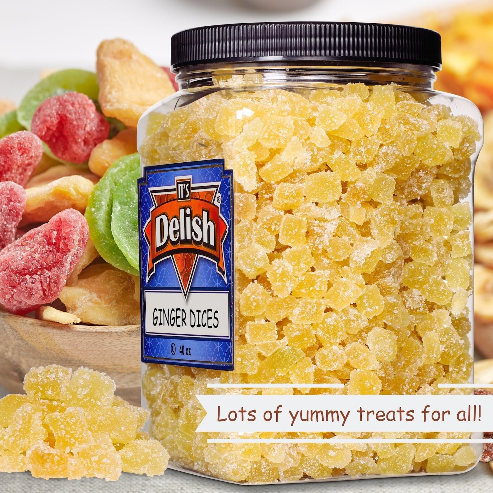 Crystallized Ginger Dices by It's Delish, 2.5 Lbs Jumbo Container - Etsy