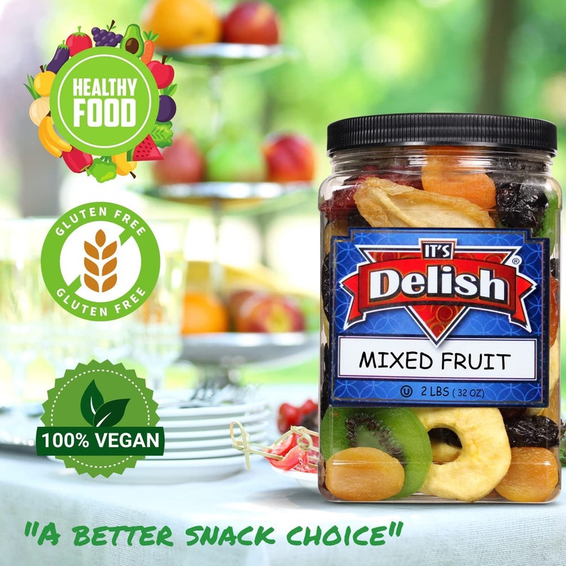 Dried Mixed Fruit With Prunes by It's Delish, 2 Lbs (32 Oz) Jumbo ...