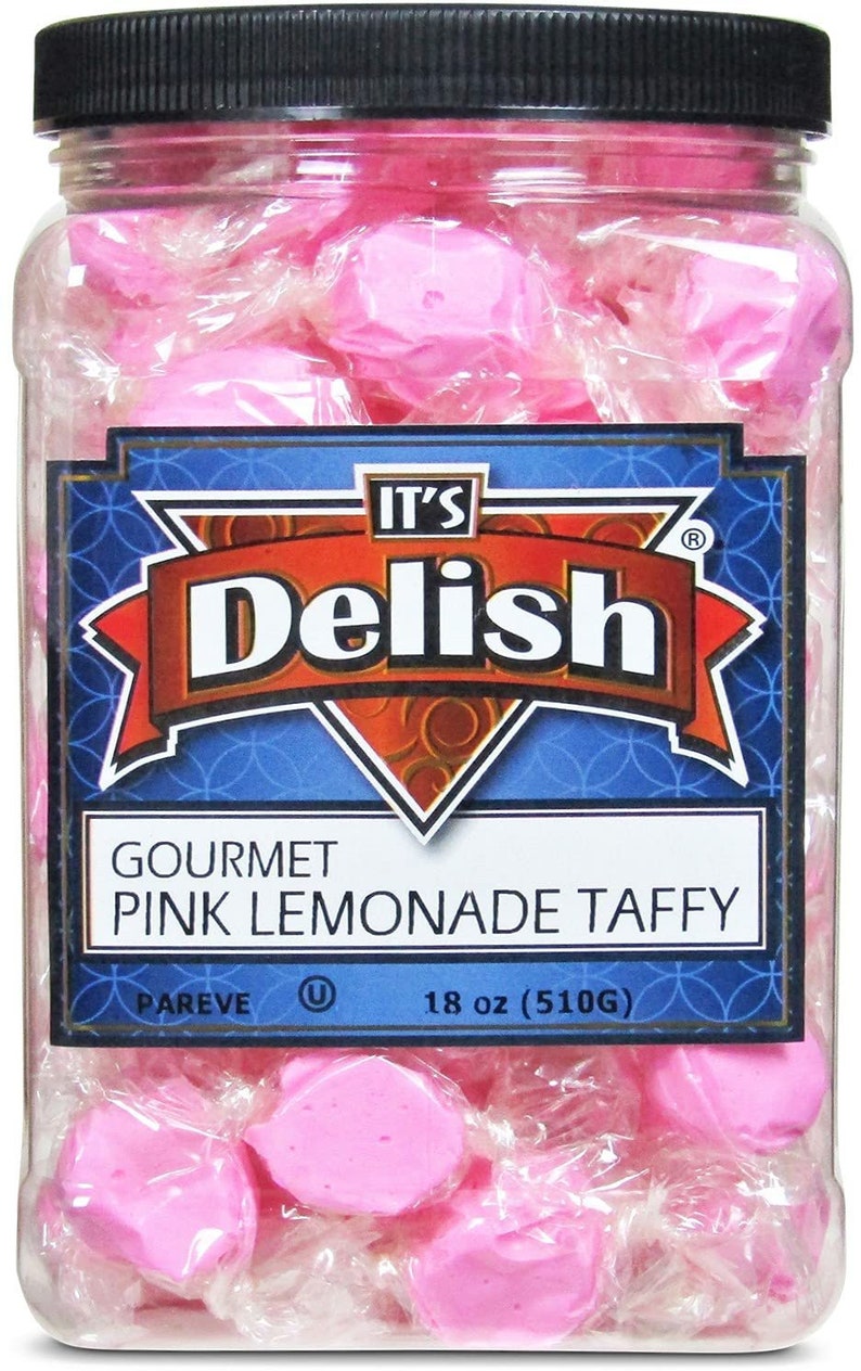 Pink Lemonade Taffy Chews by It's Delish, 18 Oz Jumbo Container ...