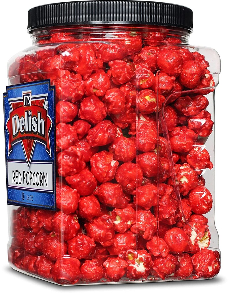 Gourmet Red Cherry Flavored Popcorn by It's Delish, 16 Oz Jumbo ...