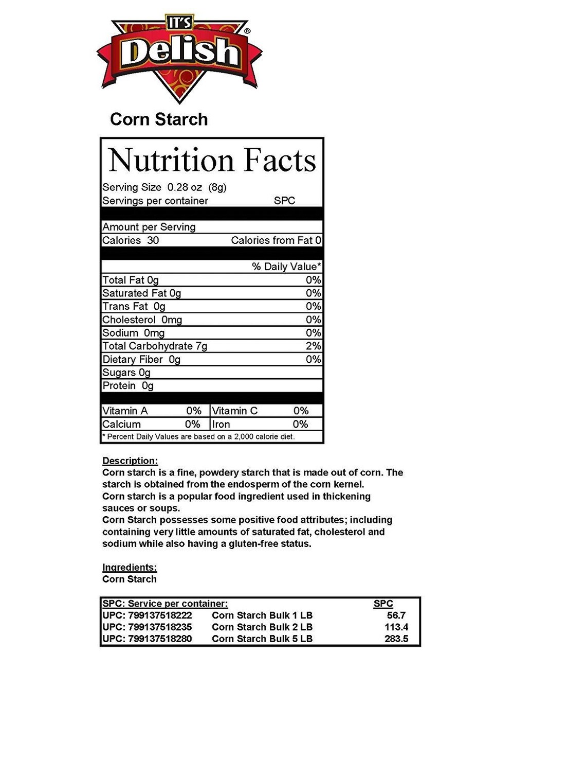 Corn Starch by Its Delish, 5 Lbs - Etsy