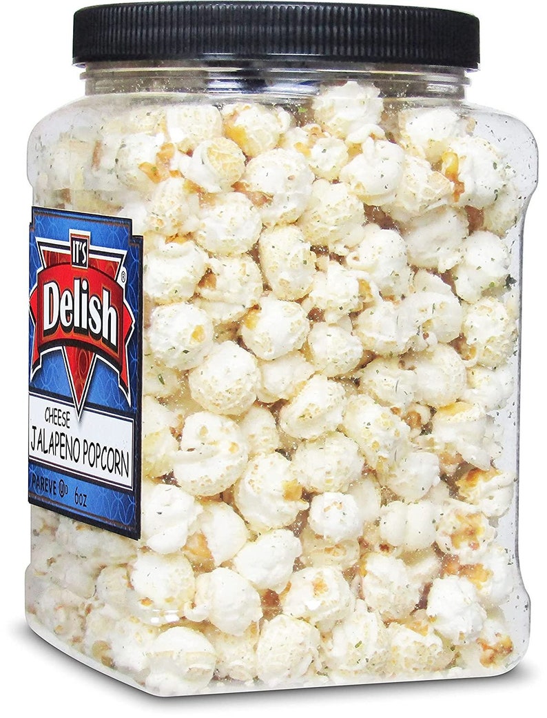 Gourmet Jalapeno Popcorn by It's Delish, Bulk 6 Oz Jumbo Container (jar ...