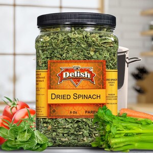 Gourmet Chopped Dried Spinach Flakes by Its Delish 8 Oz Jumbo Container ...