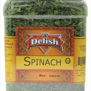 Gourmet Chopped Dried Spinach Flakes by Its Delish 8 Oz Jumbo Reusable ...