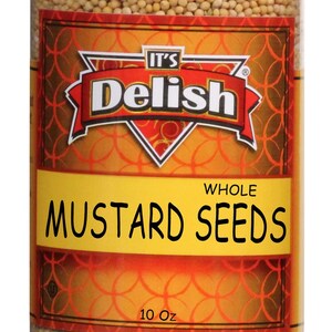 Whole Yellow Mustard Seeds All Natural by Its Delish, 10 Oz Medium Jar ...