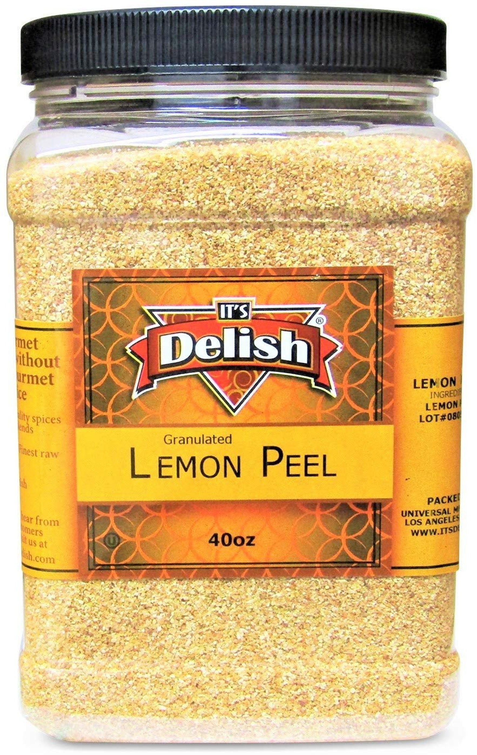 Gourmet Granulated Lemon Peel by Its Delish 40 OZ Jumbo Reusable ...