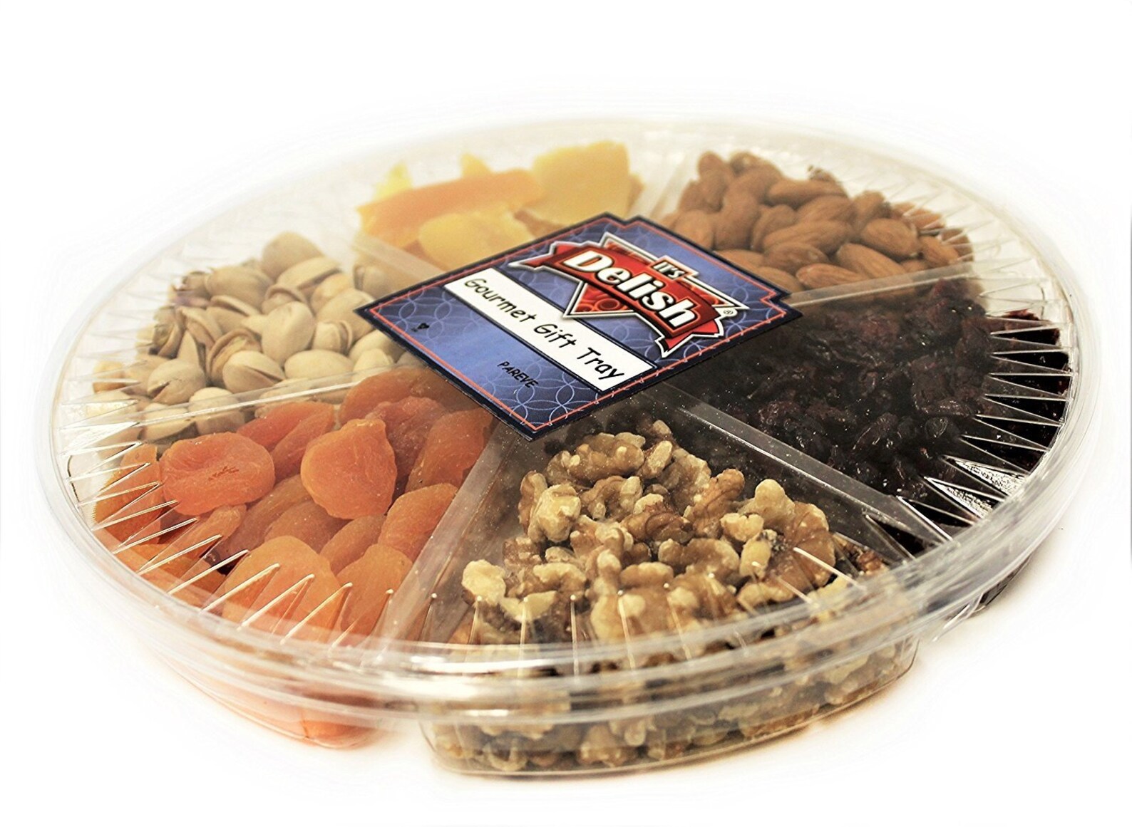 Gourmet Fresh Nuts & Dried Fruit Variety Large Gift Tray 6-section ...