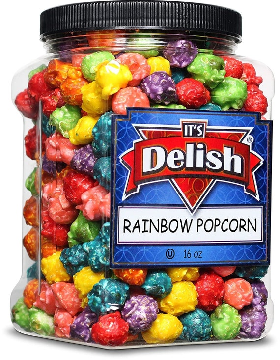 Gourmet Rainbow Colored Popcorn by It's Delish 16 Oz - Etsy
