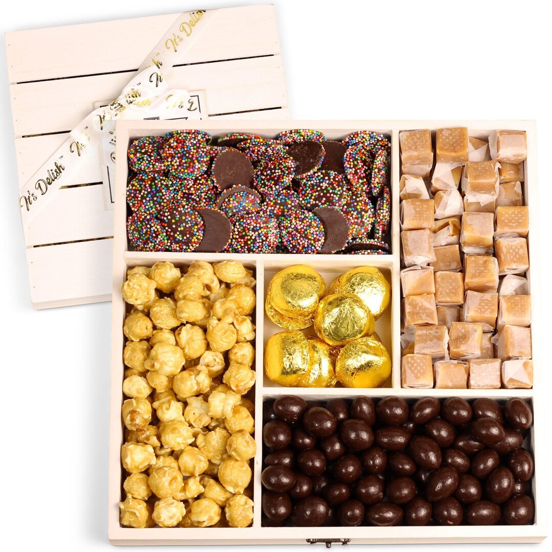 Gourmet Candy Gift Tray - by It's Delish | Nut Gift Basket, in Reusable ...