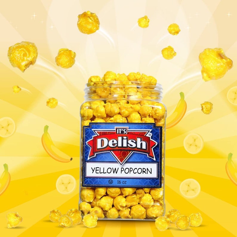 Gourmet Yellow Banana Flavored Popcorn by It's Delish, 16 Oz Jumbo ...