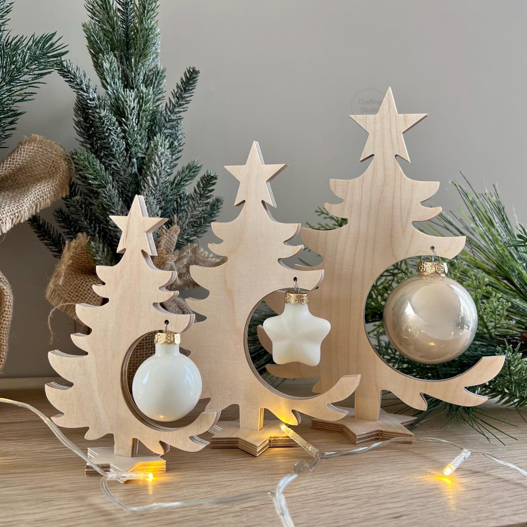 Set of 3 Bauble Trees {little Enchanted Forest} Christmas Decoration ...